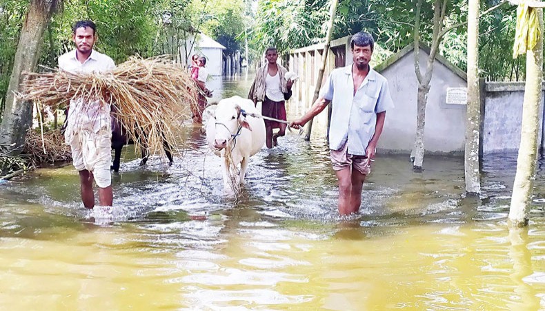 New Age | 70,000 people marooned as Teesta, Dharla flow above danger level