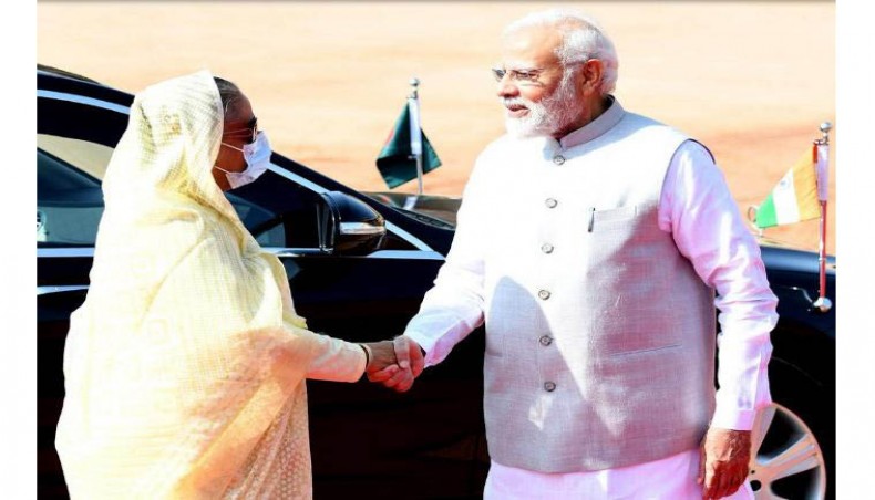 New Age | Hasina receives warm welcome from Modi at Presidential Palace