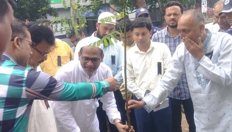 New Age | Bagmara upazila administration takes initiative to plant trees