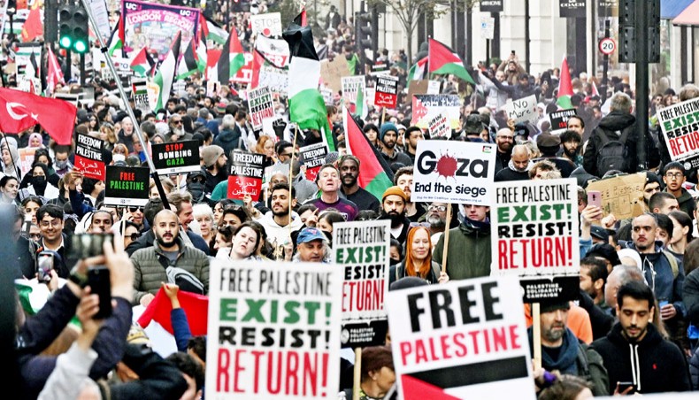 New Age | Thousands rally at London, New York for Palestinians