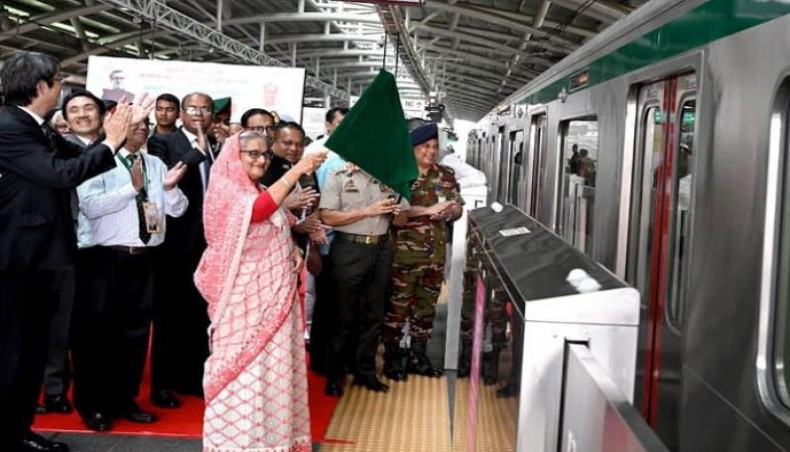New Age | PM opens metro rail’s run from Agargaon to Motijheel
